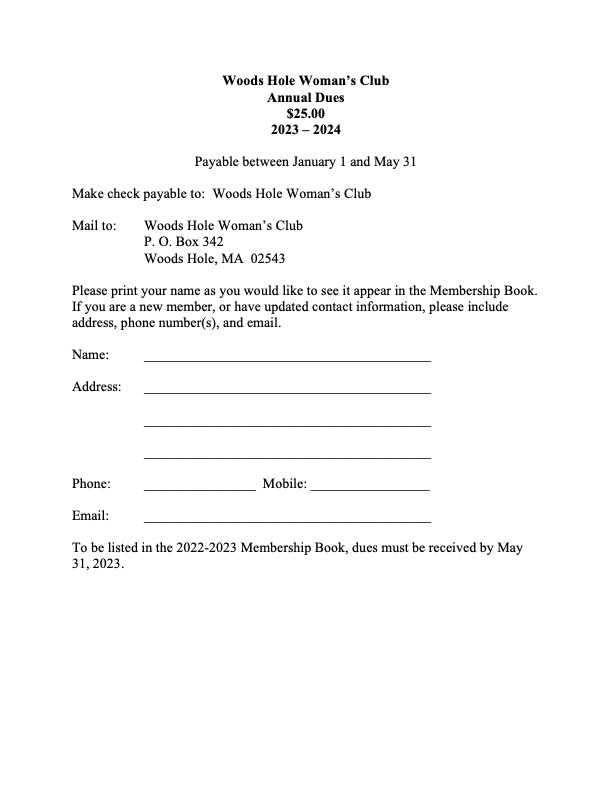 Membership | Woods Hole Woman's Club
